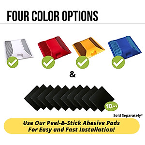 Road Reflectors Pack of 10 | 4 by 4 inch Street Pavement & Asphalt Stud Markers | Great for Speed Bumps, Sidewalks, Pedestrian Crossings, Freeways & Driveways | Industrial Grade (Blue)