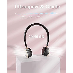 Minthouz Portable Neck Fan, 3 Speeds Wearable Personal Fan Hands Free Bladeless Fan, 2000mAh Rechargeable Battery Operated USB Fan 360° Cooling Fan Around Neck for Outdoor, Travel, Home,Office - Black