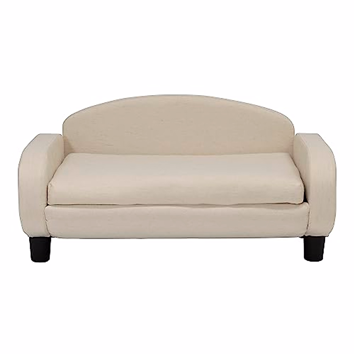Paws & Purrs Modern Pet Sofa 31.5" Wide Low Back Lounging Bed with Removable Mattress Cover in Espresso/Oatmeal