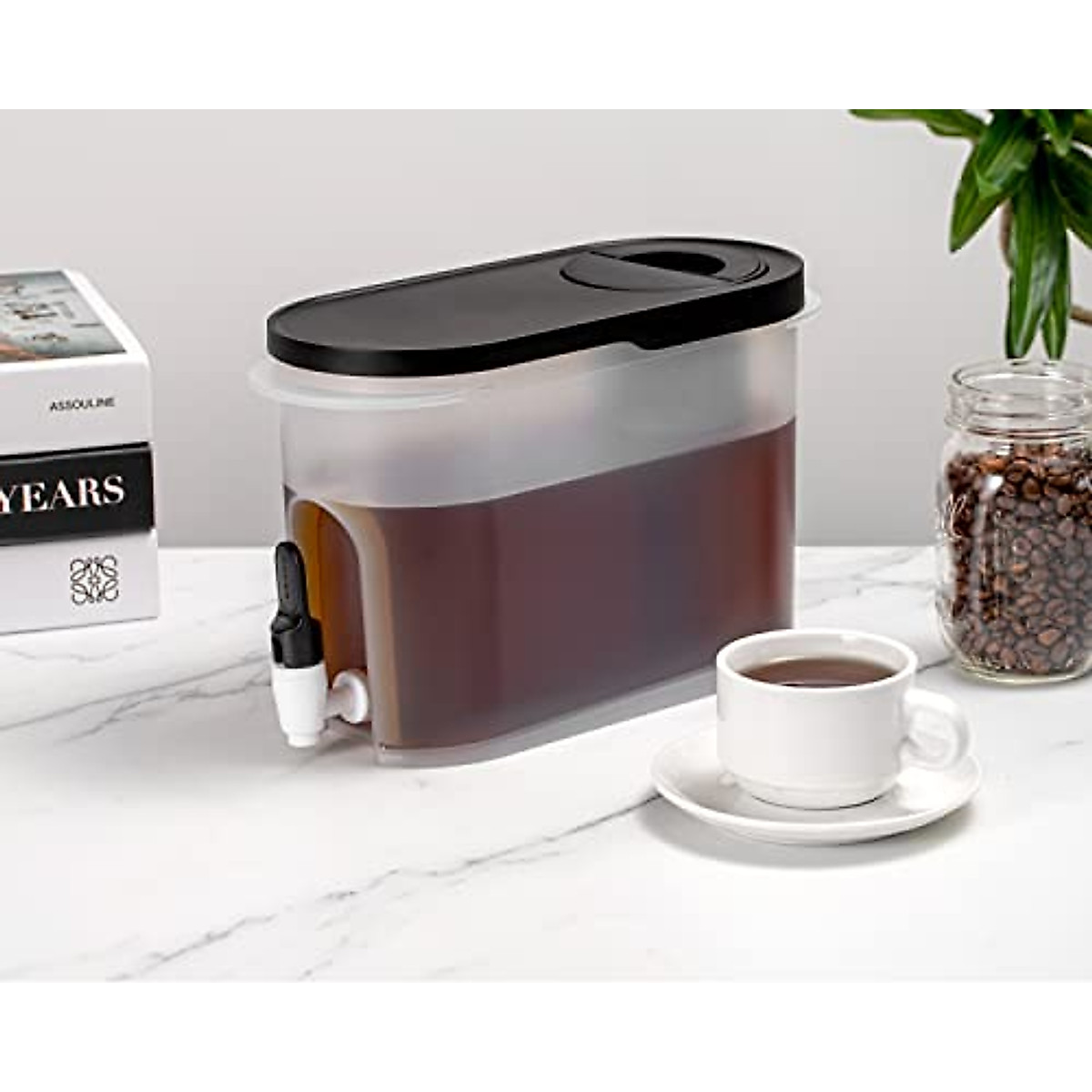 Baraiser Cold Brew Coffee Maker, 3/4 Gallon Iced Coffee Maker with Ultra-fine Mesh Steel Filter and Spigot Black