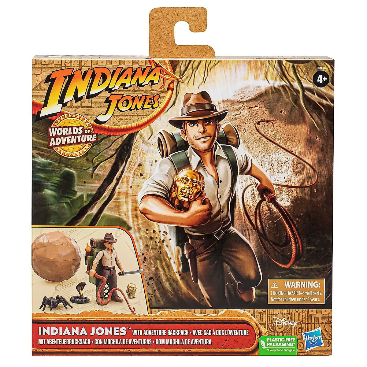 Indiana Jones Worlds of Adventure with Adventure Backpack Action Figure, 2.5-inch, Action Figures for Kids Ages 4 and Up