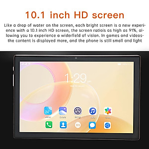 HD Tablet, 5G WiFi White 10 Inch Tablet 6GB RAM 256GB ROM for Home (US Plug)
