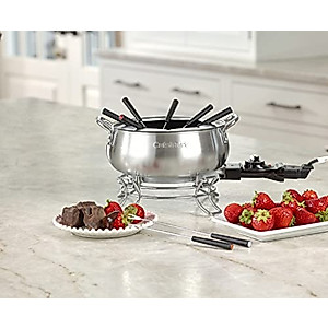 Cuisinart CFO-3SS 3-Quart Electric Fondue Pot 1000-Watt Electric Fondue Set is Suitable for Chocolate, Cheese, Broth and or Oil, Stainless Steel