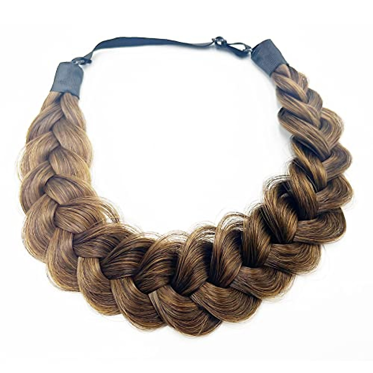 TOECWEGR Synthetic Hair Braided Headband Classic Wide Strands Wedding Disorderly Fluffy Braids Wig Band Women Beauty Accessory