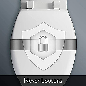 MAYFAIR 826CHSL 000 Benton Toilet Seat with Chrome Hinges will Slow Close and Never Come Loose, ROUND, Durable Enameled Wood, White