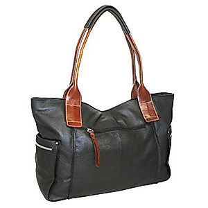 Brenna Leather Tote (Black)