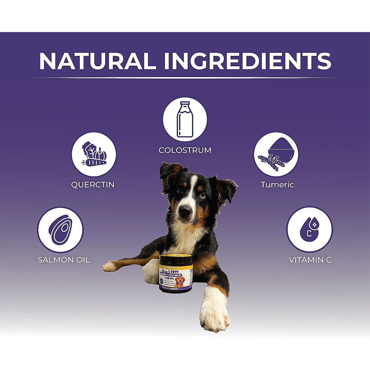 Profound Pets Pet Allergy and Itch Relief, Dog Allergy Chews, Intermittent Itchiness, Pet Probiotic, Seasonal Allergies - Anti Itch Support