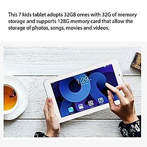 ciciglow Kids Tablet, 7 Inch Android Tablets with Octa Core, 1280x800IPS Touchscreen, 2MP and 5MP Camera, 3500mAh Battery, GPS, WiFi, Bluetooth, One Card One Standby, 5G WiFi Dual Band(White)