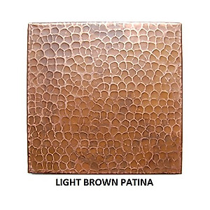 Star Design, Double Basin, Farmhouse Apron Copper Kitchen Sink, Light Brown Patina (36x22x9)