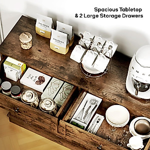 TC-HOMENY Tilt Out Trash Cabinet with Drawer, Free Standing Trash Can Cabinets, Manual and Auto Mode Shutdown Cabinet Door, Recycling Can Cabinet Home, Kitchen, Living Room