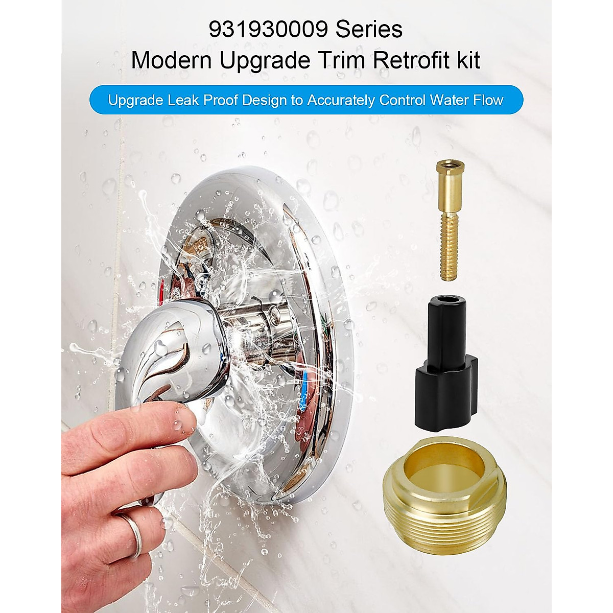 QNHEAY 09 Series Trim Retrofit Kit Fit for Pfister Avante Shower Vlave Faucets Fixture,Brass Faucet Adjustment Leakproof Screw Replace 9319300