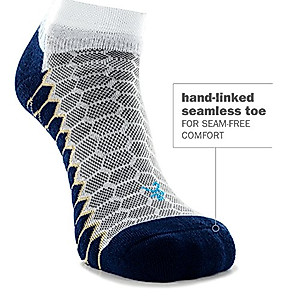 Balega Silver Compression Fit Performance No Show Athletic Running Socks for Men and Women (1 Pair), White/Grey, X-Large