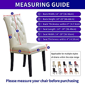 Howhic Stretch Chair Covers for Dining Room Set of 6, Removable Washable Dining Room Chair Covers, Dining Chair Slipcovers Seat Protector, Great for Home and Banquet Decoration (Ivory, 6 Pack)