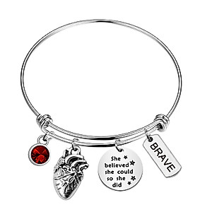BAUNA CHD Awareness Jewelry CHD Gift She Could So She Did Bracelet Heart Disease Awareness Gift for Cardiologist Doctor Nurse (CHD Awareness Jewelry)