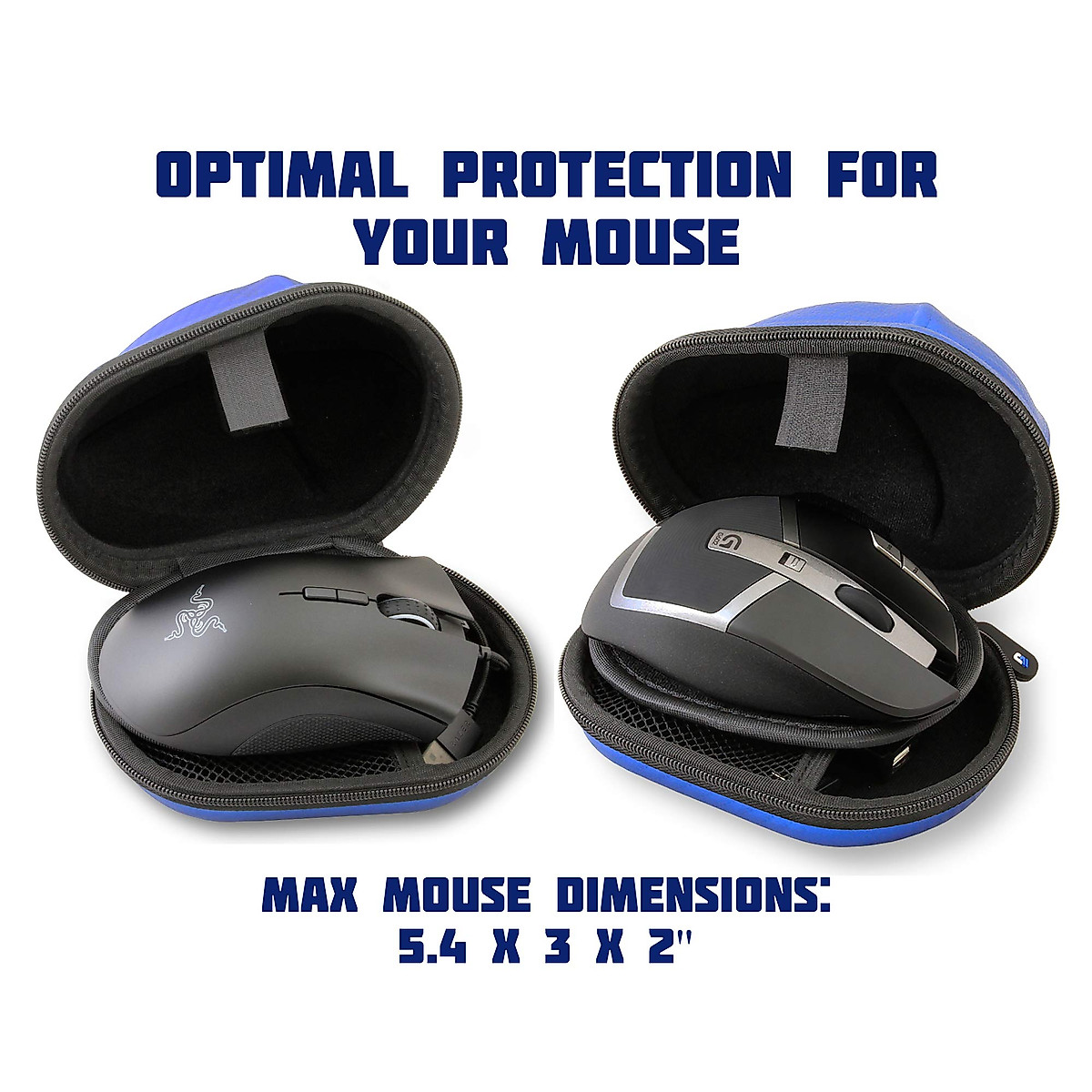 CASEMATIX Esports Mouse Case for Gaming Mice Compatible with Logitech G Pro, Razer Mamba, DeathAdder Elite, Naga Trinity, Corsair Harpoon and More, Blue
