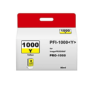 PFI-1000 Yellow Individual Ink-Tank Compatible with Canon 0549C002 CanonInk Lucia PRO PFI1000 PFI-1000Y for imagePROGRAF PRO-1000 Printer