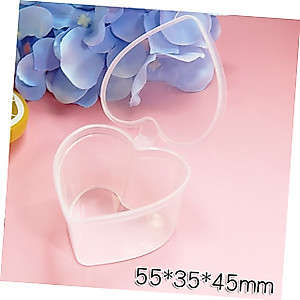 CORHAD 25 pcs Heart Shape Transparent Storage Boxes with Lids Sundries Organizer Sealing Case for Jewelry Candy and Items