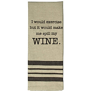 fillURbasket Funny Kitchen Towels with Sayings Fun Dish Towels Set with Wine Alcohol Drinking Theme Man Cave Gift 5 Flour Sack Towels for Bar Kitchen Decor Dish Drying 16x28 Cotton