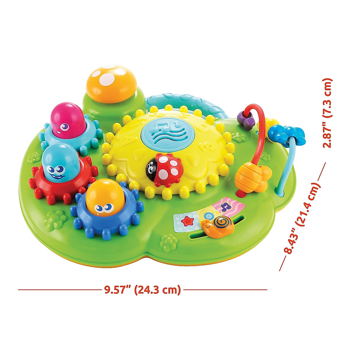 KiddoLab Activity Center Fun Ride Garden - Press & Play Sensory Toy with Sounds Effects & Music - Baby Learning Toys with Pop Up Lights & Gears - Birthday Gift for Babies Ages 6 Months Old & Up