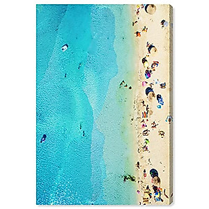 Amazon Brand – Rivet Aerial Turquoise Blue Overhead Photo of Mediterranean Beach, 30" x 45"