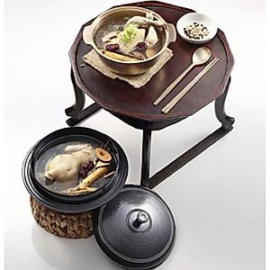 TULGIGS IH Korean Traditional Iron Pot Rice Gamasot Ceramic Cauldron Made in Korea 9.4424cm