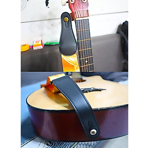 RAUYIVANY Guitar Strap - Polyester Material And Long Leather With 1 Strap Locks 2 Button 3 Guitar Picks, Length 41-61 In,for Bass Electric Acoustic Guitar - Guitarist Gifts