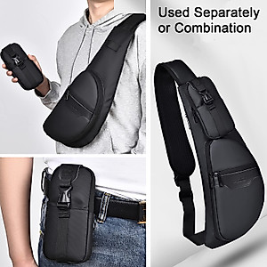 CAISANG Sling bag Chest Shoulder Backpack Crossbody Fanny Pack for Men Waterproof Personal Flex Bag for Travel Camping Outdoor Tactical Daypack