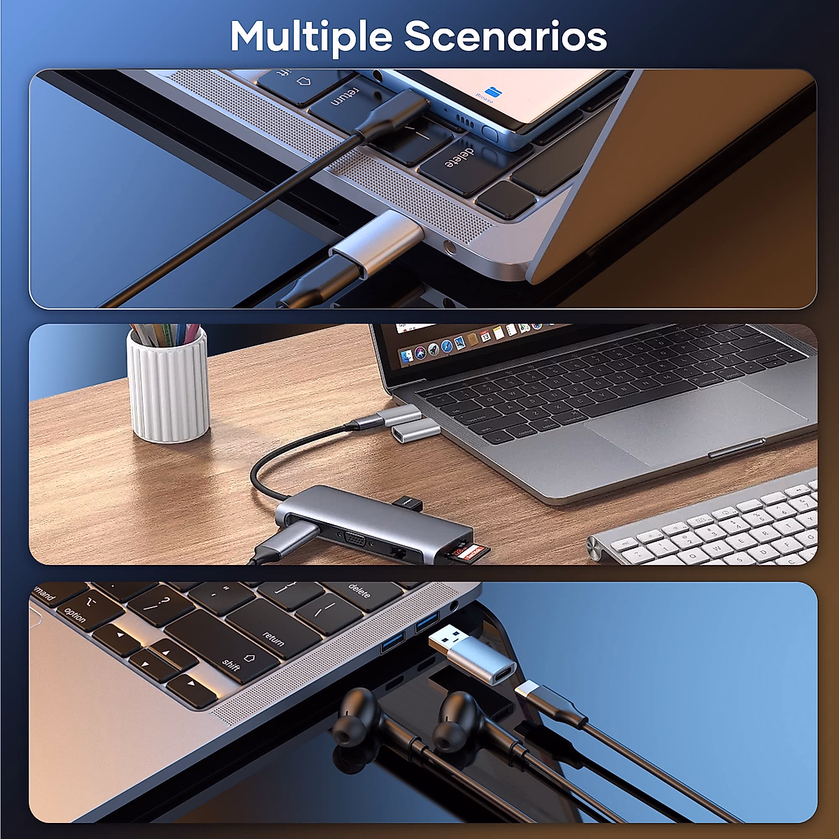 Zestiq USB C to USB Adapter (4 Pack), USB C Female to USB Male 3.0, USB Type C Adapter Compatible with iPhone 15/14/13/12, iPad Pro/Mini/air, Samsung Galaxy S21 S22 Plus/Ultra, MacBook/Laptop/Desktop