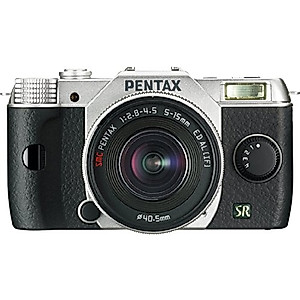 Pentax Q7 12.4MP Mirrorless Digital Camera with 02 Standard Zoom 5-15mm f2.8-4.5 and 06 Telephoto Zoom 15-45mm f2.8 Lenses (Silver)