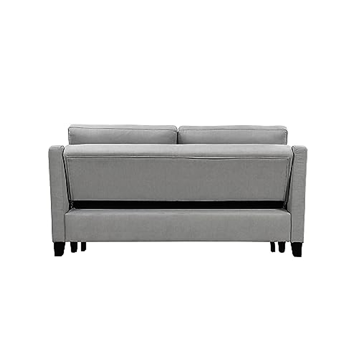 3-in-1 Upholstered Futon Sofa Loveseat Convertible Sleeper Couch Bed ,2-Seaters Sofa & Couch Soft Cushions Love Seat Daybed for Small Space Living Room Napping,Light Gray Queen Size with 2 Pillows