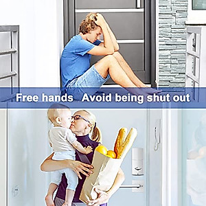 KIAYACI Front Door Lock Set Door Handle Sets Brushed Nickel Door Handle Entry Door Locksets with Rectangle Keypad Deadbolt Single Smart Locks for Front Door Keyless Entry Door Lock Silver