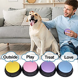 Recordable Dog Buttons 8 Color, Dog Buttons for Communication, Training Your Dog/Cat to Talk, Talking Pet Buttons, Dog Training Set, 30 Second Record & Clear Playback, Gift for Dogs/Cats