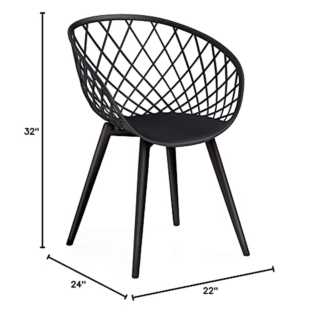 Jamesdar Kurv Dining Chair, Set of 2, Black