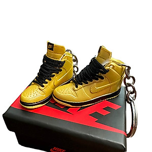 Mini Shoes Keychain Pair or Single With or Without The Box, Mini Kicks, Mini Sneaks, Golds 1s Mini Kicks Shoes Keychains (Pair No Box)