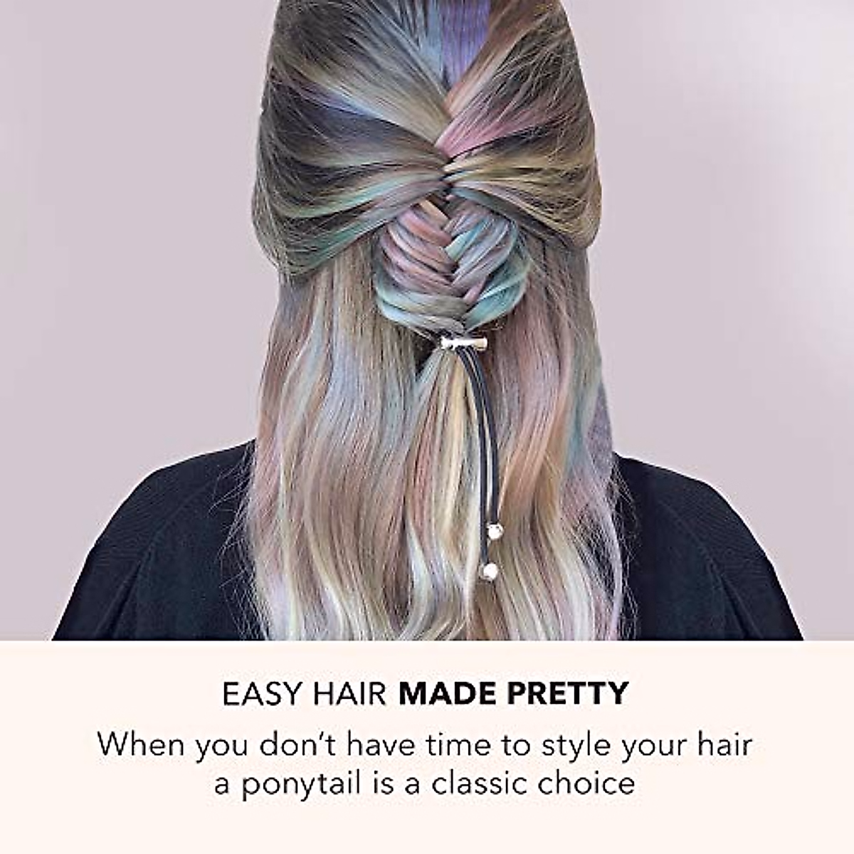 Pulleez Ponytail Holder -3 pc Gift Set with Metal Star, Paw, Facet Ball Charm Collection- Adjustable, For Thick and Thin Hair, No Slip, No Hair Breakage or Bumps -3pk (Silver)