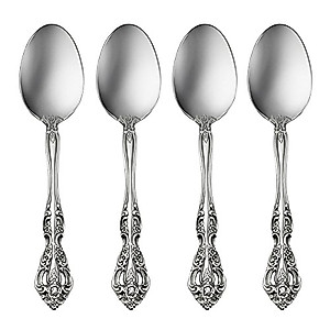 Oneida Michelangelo Fine Flatware Set, 18/10 Stainless, Set of 4 Dinner Spoons