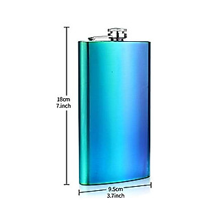 GENNISSY Silver 18/8 Stainless Steel 12OZ Hip Flask - Flasks for Liquor with Funnel(Multicolor)