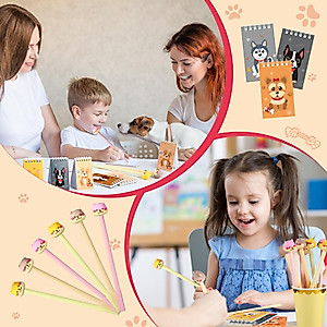 Yeaqee 48 Pcs Dog Party Favors Include 24 Dog Mini Notebooks for Kids 24 Dog Gel Ink Pens Puppy Themed Party Favors Bulk Animal Spiral Notepad Black Ink Pen for Pet Birthday Party Bags Classroom Prize