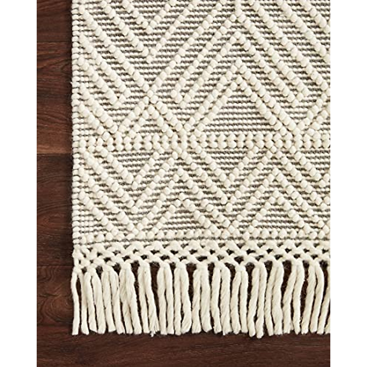 Loloi II Noelle Collection NOE-07 Ivory/Grey, Geometric Area Rug 9'-0" x 12'-0"