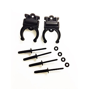 Pactrade Marine Boat Canoe Kayak Pair (2 PCS) of Black Folding Paddle Clip Kit