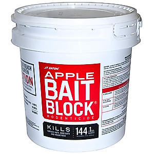 JT Eaton 709-AP Bait Block Rodenticide Anticoagulant Bait, Apple Flavor, for Mice and Rats (Pail of 144)