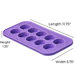 The Cookie Tray by Souper Cubes - Pack of two -Freeze and Store Perfect Cookie Dough rounds - Lavender with sprinkles color (Purple with sprinkles, pack of 2)