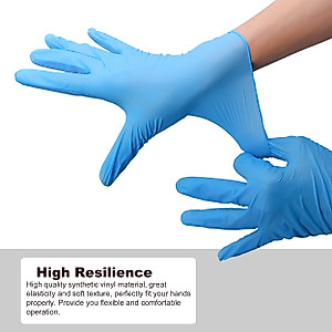 Coyacool Disposable Gloves Large, Nitrile and Vinyl Blend Material Gloves, Latex Free, 4 Mil,100 Pc. - Food Grade Gloves for Cleaning, Food Prep,Hair Dye,Tattoo, Blue