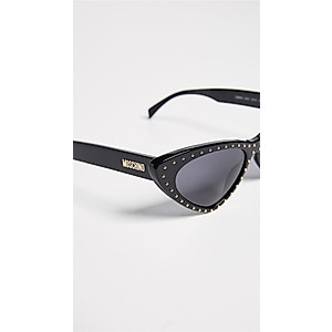 Moschino Women's Pointed Cat Eye Sunglasses, Black/Grey Blue, One Size