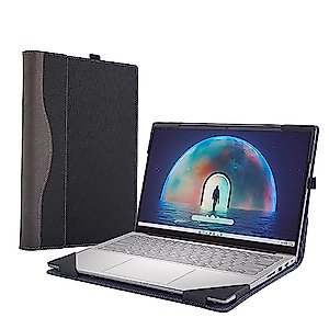 forubar Laptop Case Cover for Dell Inspiron 14 Plus 7430 7420 & Inspiron 14 Pro 5430 5420 7425 5425 [Not Other Models] Notebook Sleeve Computer Bag Protective PU Leather Shell (black)