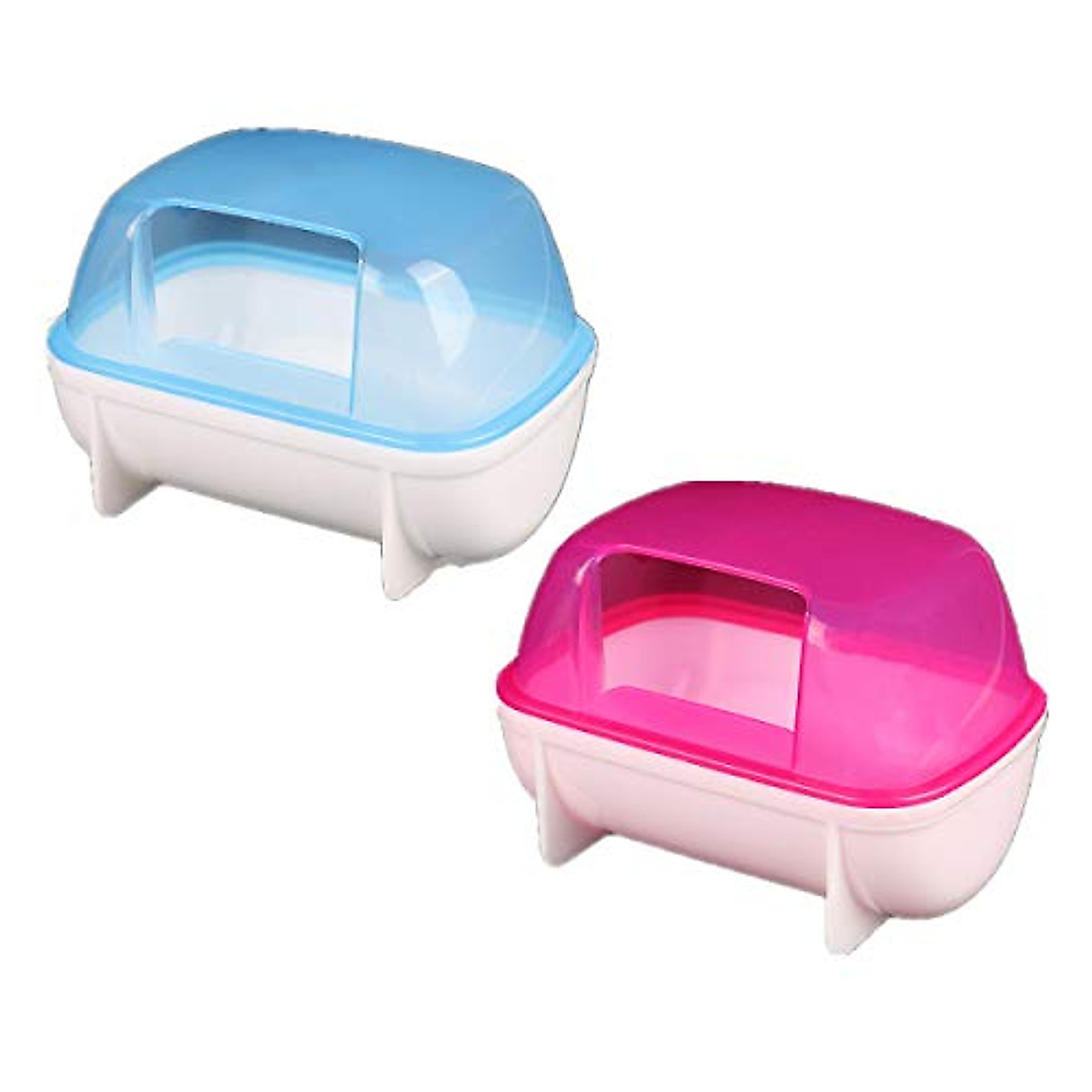 JSM 2 PCS Small Animals Bathroom, Sand Bath Container, Pet Bathroom for Dwarf Hamster/Mouse/Chinchilla/Rat/Gerbil