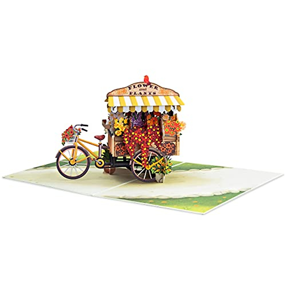 Paper Love 3D Flower Bike Pop Up Card, Handmade Fall Greeting Cards For Autumn, Birthday, Thanksgiving, Halloween, Thinking of You, All Occasion or Just Because | 5" x 7" Includes Envelope and Note