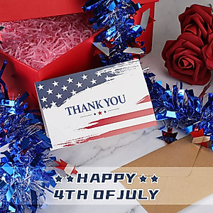 200 Set Blank Patriotic Thank You Cards with Envelopes Military Appreciation Note Greeting Cards Bulk American Flag Thank You Postcards Cards for Veteran's Day 4th of July Military Party Gifts 4 x 6''