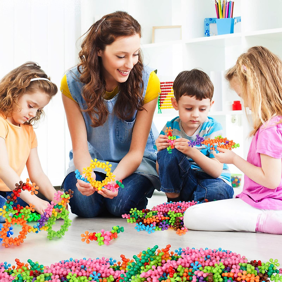 FALDAA 400 Pieces Building Blocks Kids STEM Toys Educational Building Toys Discs Sets Interlocking Solid Plastic Building Blocks for Preschoolers Kids Boys and Girls Aged 3+ Kids Toys (400PCS)