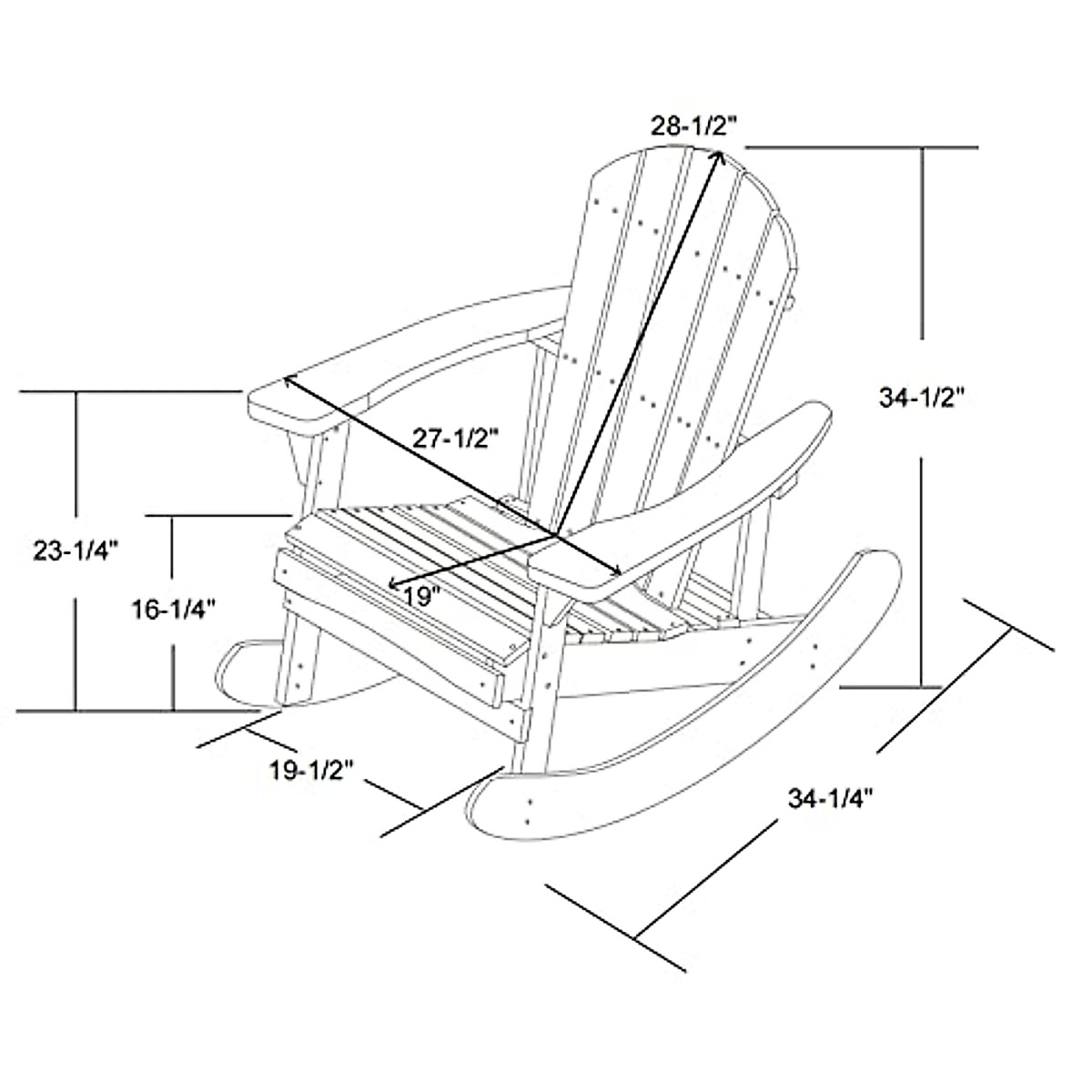 Outdoor Wood Rocker (Natural)
